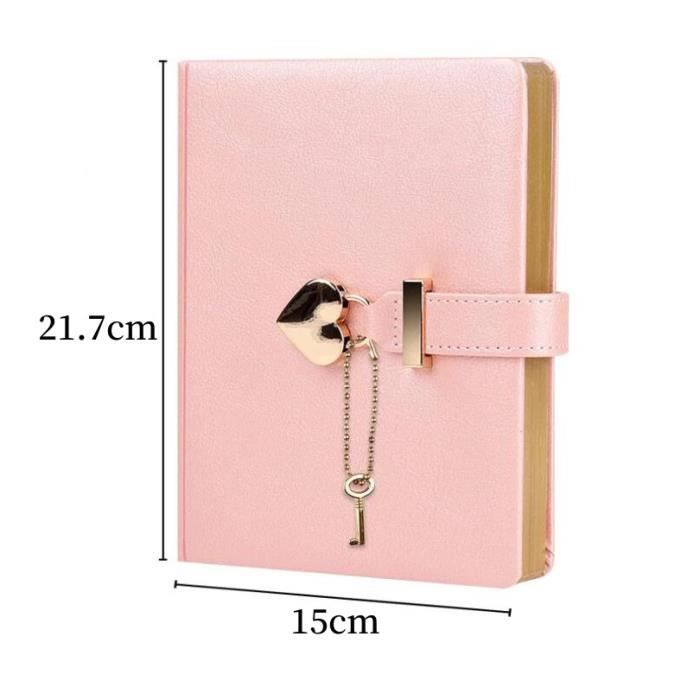 Carnet de note,carnet de journal fille,avec cadena en forme de coeur et ...
