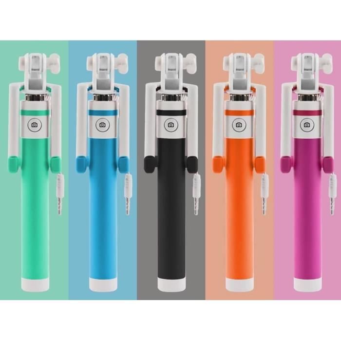 Accessoires Photo,Bâton de selfie filaire coloré pliant selfie bâton de ...