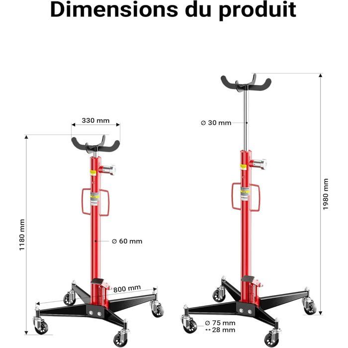 Vérin de Fosse pour Boîte de Vitesse Cric Transmission hyaulique ...