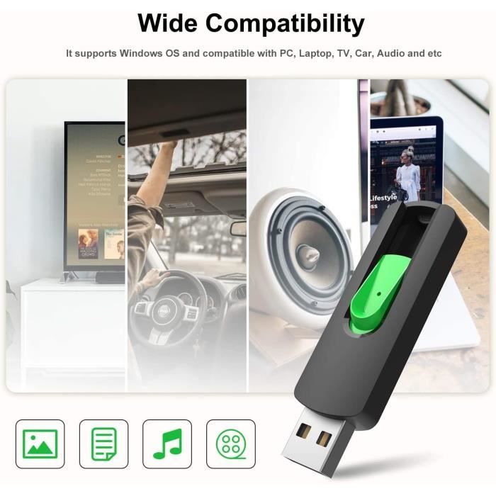 Clé Usb 64 Go, Lot De 10 Clef Usb 2.0 64Go Rétractable Mémoire De Stockage Externe Flash Drive ...