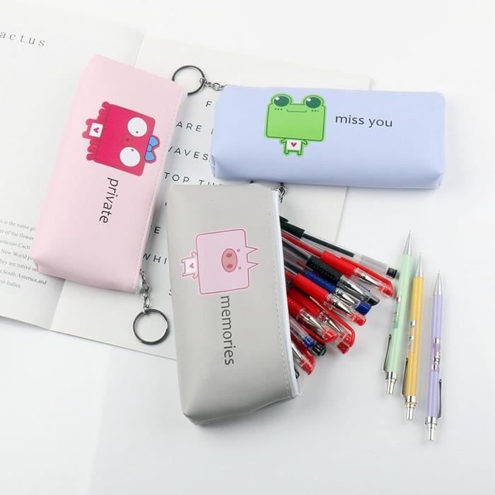 Trousse Scolaire Animaux Mignons Crayon À Crayons De Grande Capacité ...