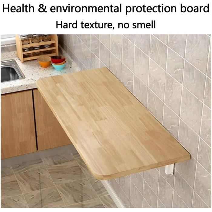 Table Murale Rabattable Table Pliante Murale En Bois, Table De Cuisine ...