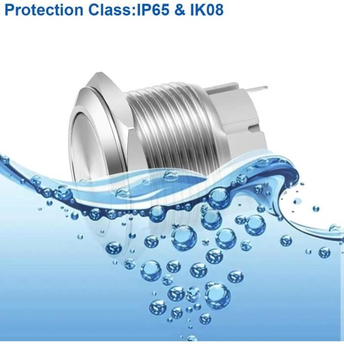 22Mm Tête Plate On-Off Spst Bouton Poussoir De Verrouillage,Interrupteur À Bouton Poussoir En ...