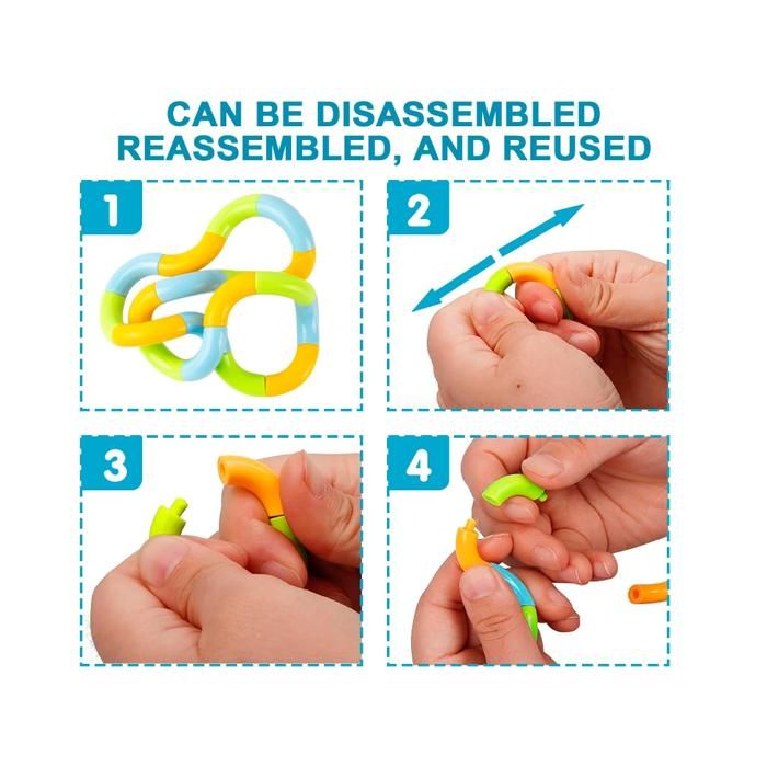 5 PCS Tangle Fidget Toy Twisty Toy Serpent Toys DéCompression Stress ...