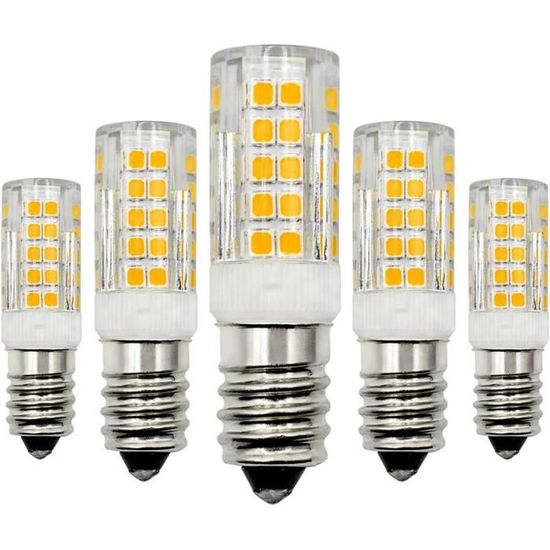 Lot de 5 ampoules LED E14 12 V 4 W Blanc chaud 3000 K Remplacement 40 W Halogène basse tension ...