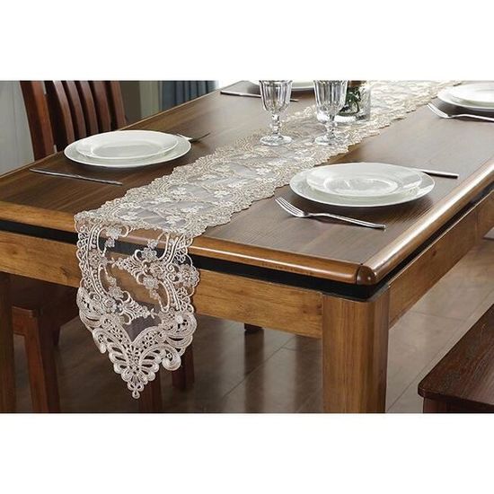 Chemin de Table,Chemin de Table brodé en dentelle élégante , Vaisselle ...