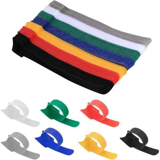 XiaoLD-70 Pièces Sangle Câble Réutilisables Attaches de Câble Nylon ...