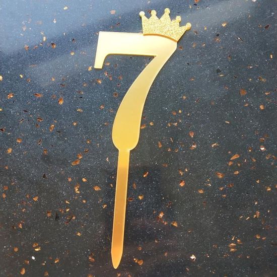 FIGURINE DECOR DE GATEAU,Gold 7--Décoration de gâteau numérique avec ...