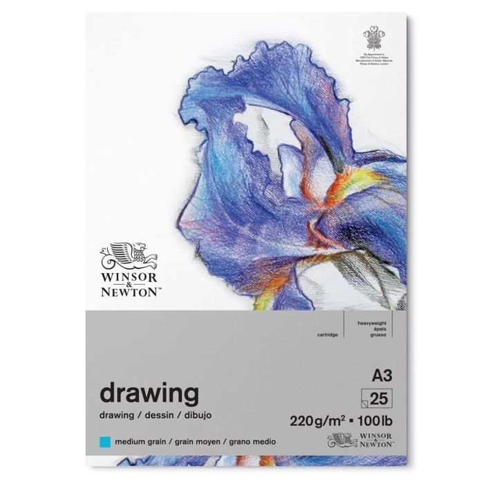 Papier a dessin Winsor - newton - 6689748 - , papier, Dessin Bloc Grain Moyen 220G A3 25 ...