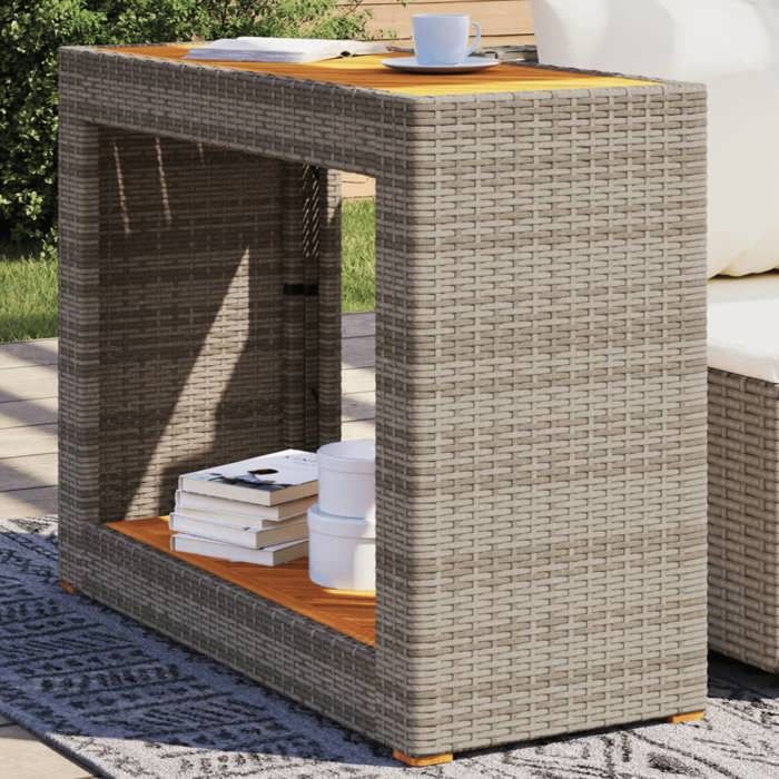 VidaXL Table d'Appoint de Jardin Dessus en Bois, Table Basse, Meuble de ...