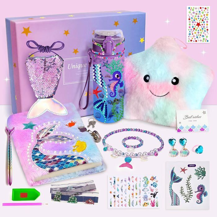 Cadeau Fille 5 6 7 8 9 10+ Ans, Sirène Bricolage Gourde Fille Enfant ...