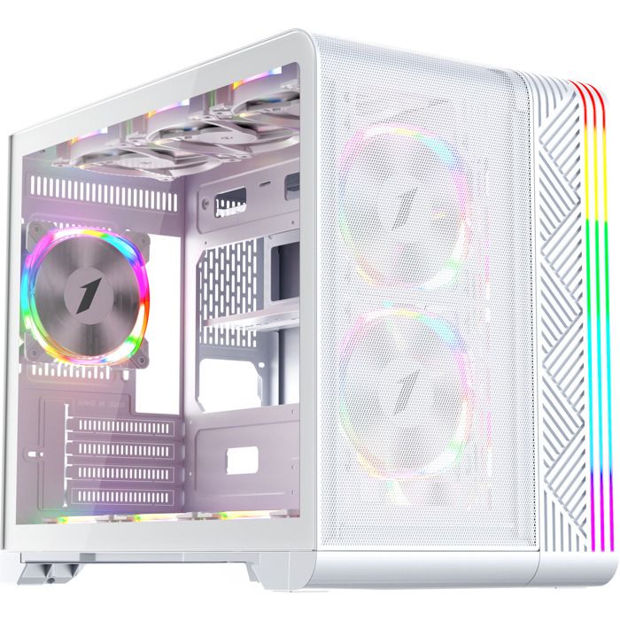 Boîtier PC mini tour - 1stPlayer ATX VT6 RGB - Blanc - Noir - Design ...
