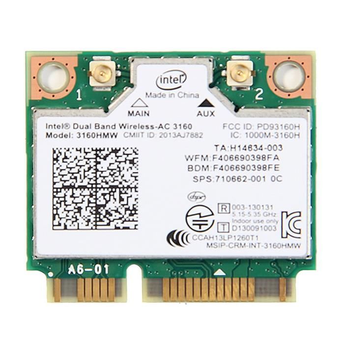 3160HMW - Carte Mini PCI e pour ordinateur portable Intel 2.4, wi fi ...