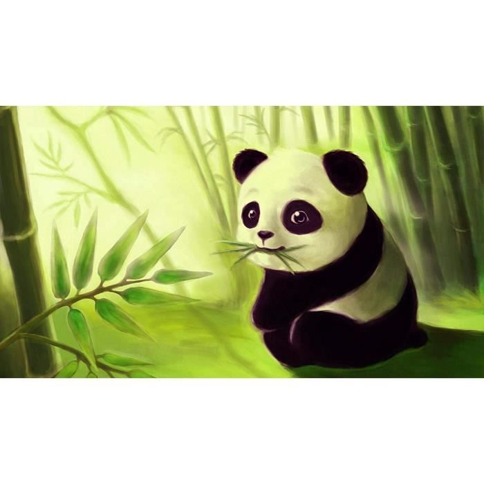 Petit Panda Mangeant du Bambou - Puzzle DIY Enfants en Bois Puzzle Jeu ...