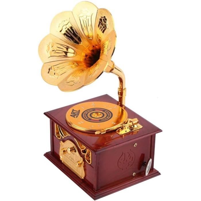 Vintage Boîte À Musique Mécanisme Gramophone Rétro Petite Boîte À ...