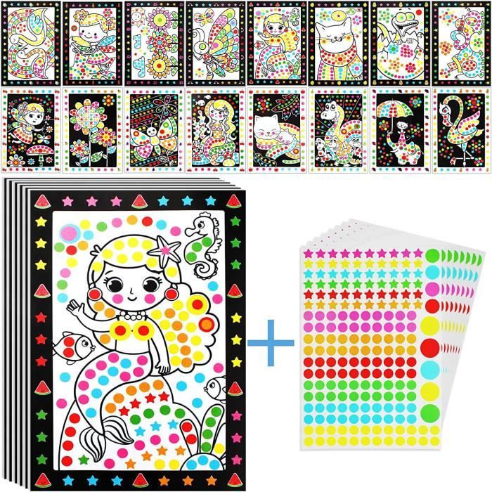 16 Pcs Gommettes Rondes Autocollantes Art des Autocollants Dotty Images ...