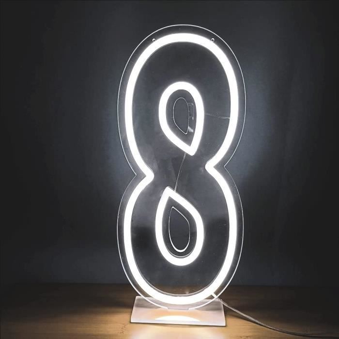 Led Néon Numéro Sign Dimmable 25 X 45 Cm Chiffres Veilleuse Pour ...