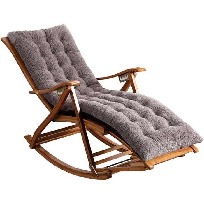Chaise à Bascule en Bambou Pliante, Applique De Loisirs Réglable De ...