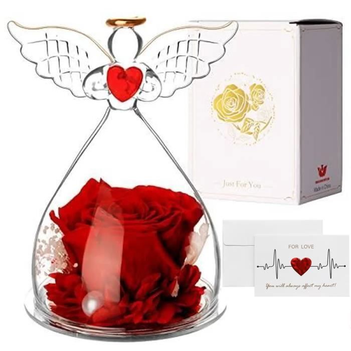 Rose Éternelle Angel, Cadeau Saint Valentin Femme, Rose Eternelle sous ...