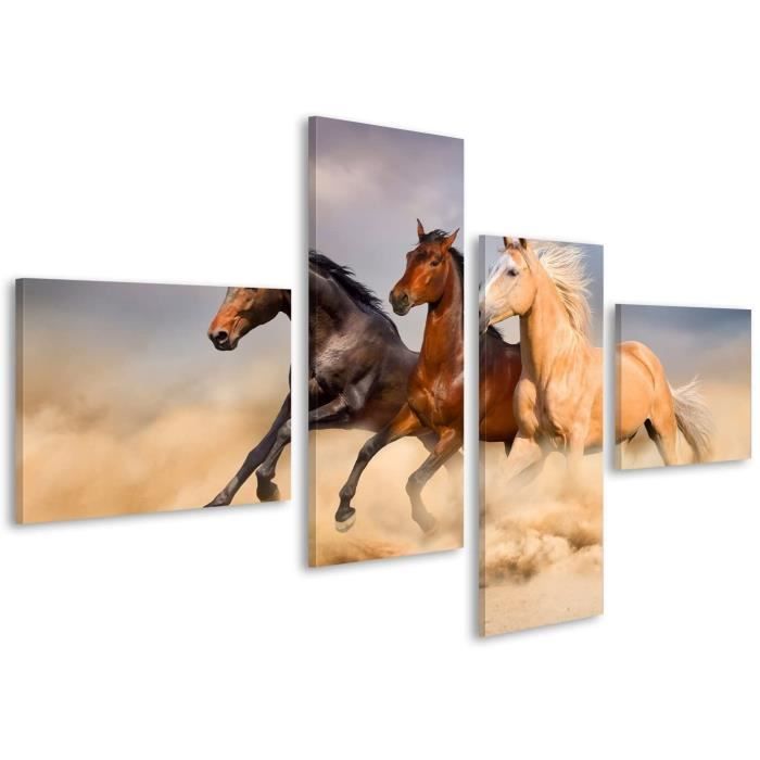 Tableau Tableaux sur Toile Course de Chevaux Grand Format Cadeau EVU 26 ...