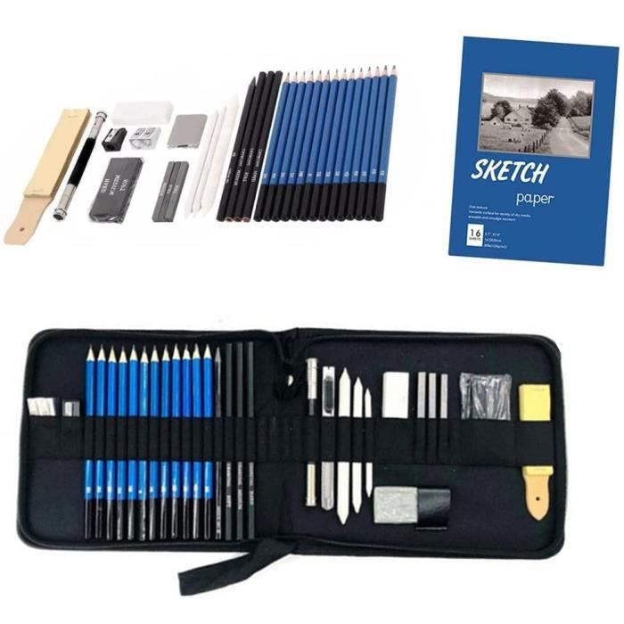 KIT DE DESSIN Crayon de Croquis Crayons de Dessin Professionnels, 35 morceaux de crayons Crayons ...