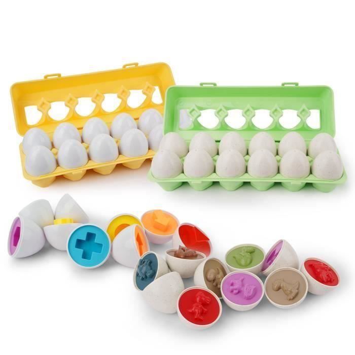 24pcs oeufs assortis ufs de Pquespuzzle de tri de couleurs et de formes ...