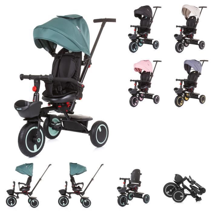 Chipolino Tricycle Quick Fold 2 en 1, pliable, siège réversible, roues ...