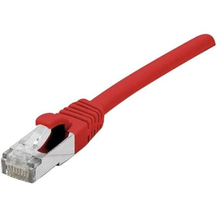 Cordon Patch RJ45 - CONNECT - Cat. 6 F/UTP - 15 m - Rouge - Protection ...