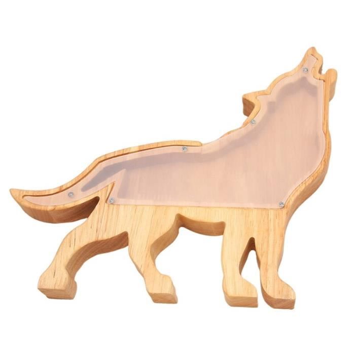 Piece - Monnaie CRAZE Wolf Piggy Bank Creative Cartoon Pine Piggy Bank ...