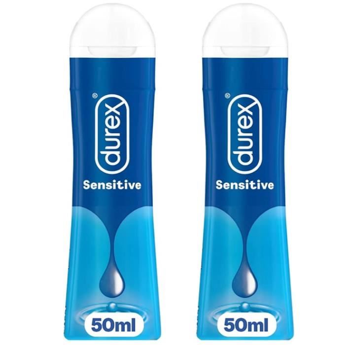 Durex - Lot de 2 Lubrifiants intimes Sensitive - Lubrifiant comestible à base d'eau - 2x50ml ...