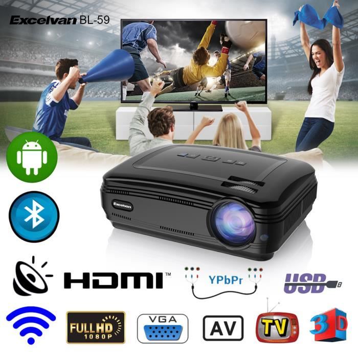 Excelvan BL-59 Vidéoprojecteur HD 1080P 3200 Lumens 1280*768 Pixels ...