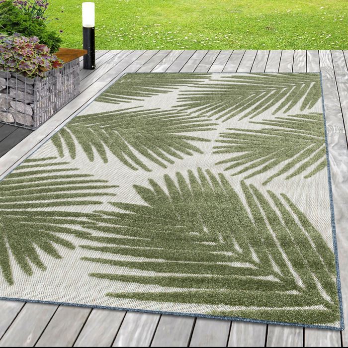 Homebyhome Tapis d'extérieur Vert, Conception de palmier, Tapis pour ...