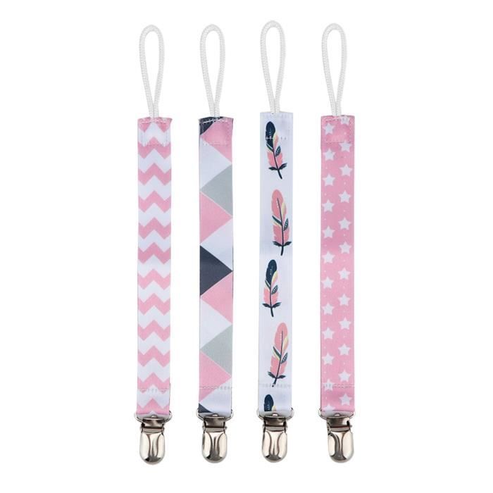 Pwshymi-attache-sucette bébé 4pcs bébé attache-sucette chane coton ...