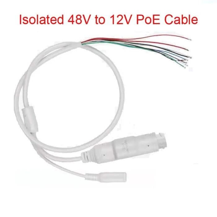 Câble PoE isolé 48V à 12V,avec câble RJ45,Audio DC,pour caméra IP CCTV ...