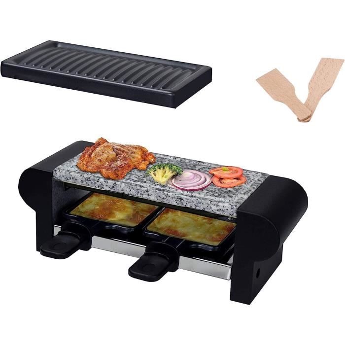 Barbecue À Raclette Électrique 350 W Pour 2 Personnes Avec Plaque De ...