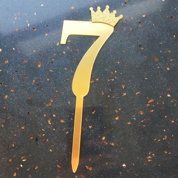 FIGURINE DECOR DE GATEAU,Gold 7--Décoration de gâteau numérique avec ...