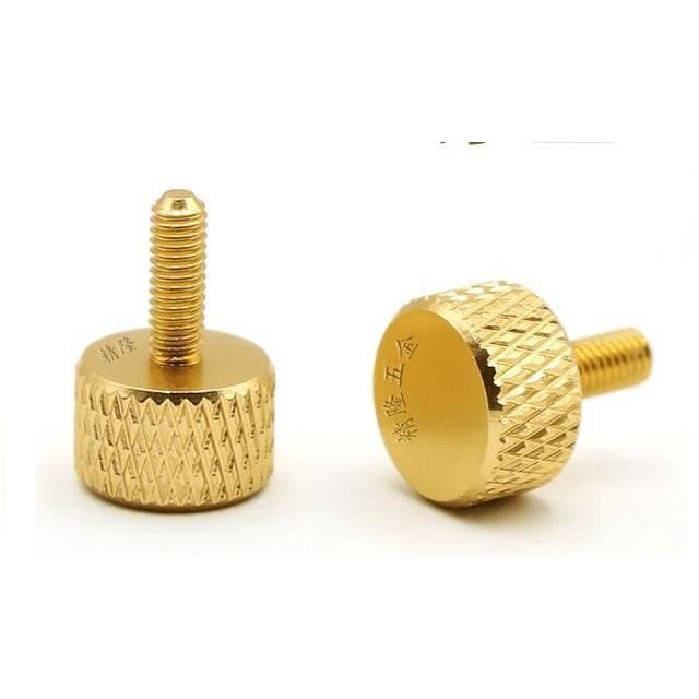 VIS,gloden-M6 5pcs-12mm--Vis à molette en aluminium moleté coloré, 5 à ...