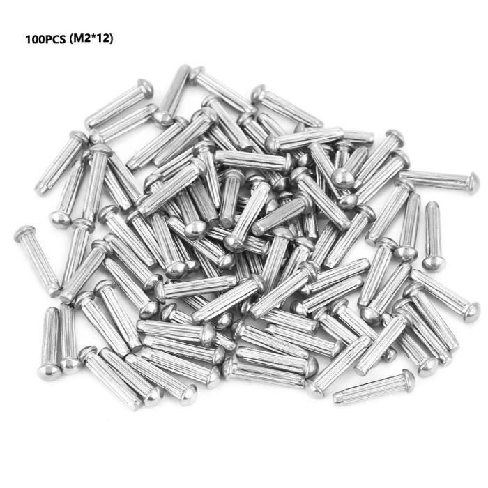 Zerone Rivet à tige moletée Ensemble d'assortiment de rivets solides à ...