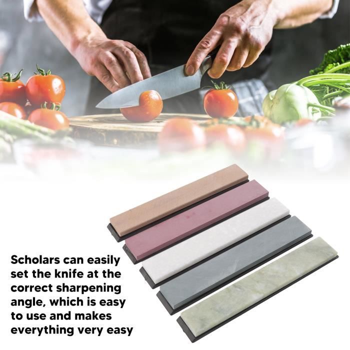 Ensemble de pierres à aiguiser les couteaux Lot de 5 Pierres à Aiguiser pour Couteaux, 1000 3000 ...