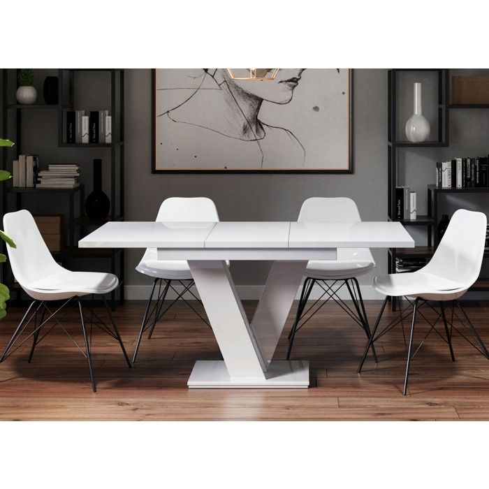 Table Blanc Laque Extensible