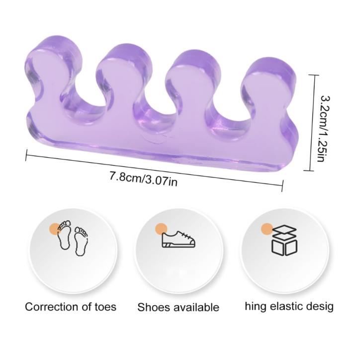2 Paires Séparateurs d'Orteils Ecarteur Orteil en Gel de Silicone ...