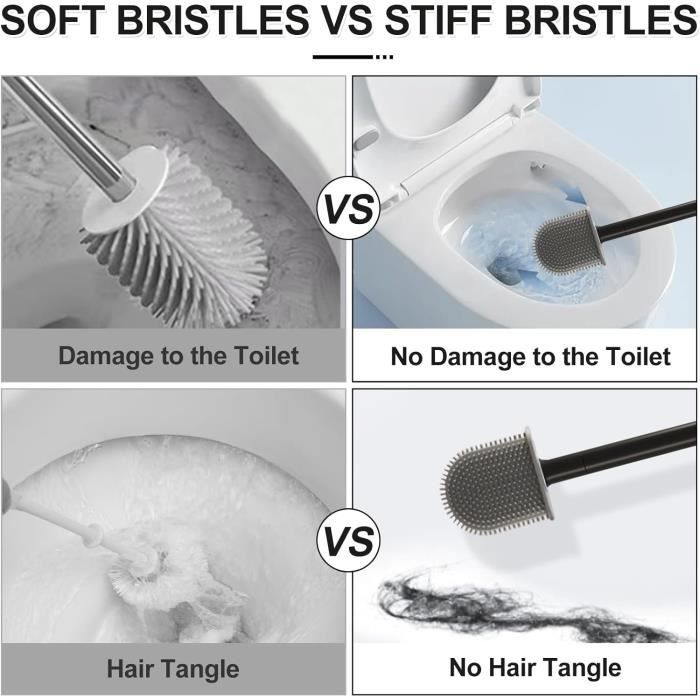 Brosse Wc, Brosse Toilettes Wc Silicone, Balai Toilette Wc Et Support ...