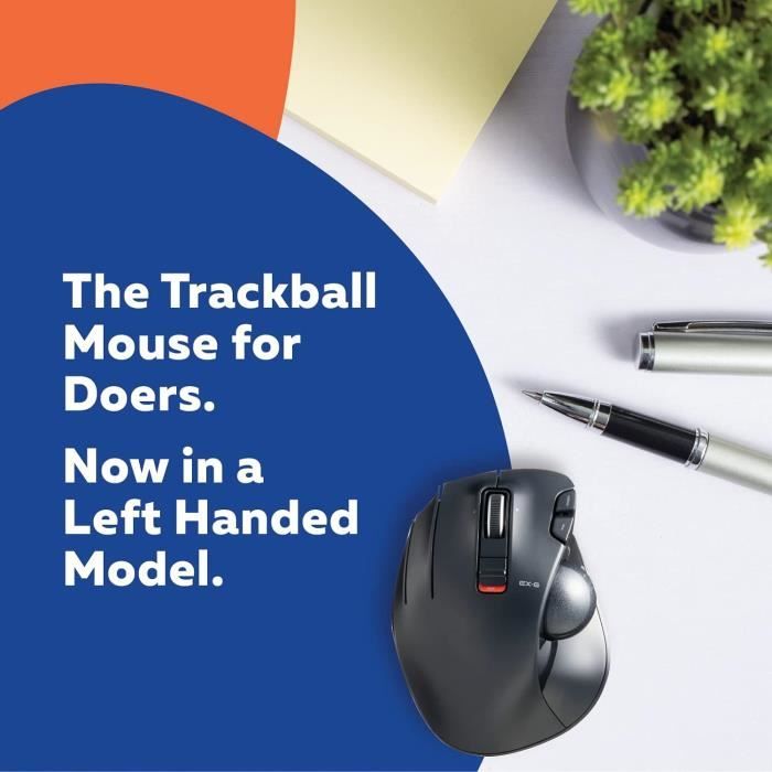 Japan Brand- Wireless Trackball Mouse For Left Hand, Thumb Operated ...