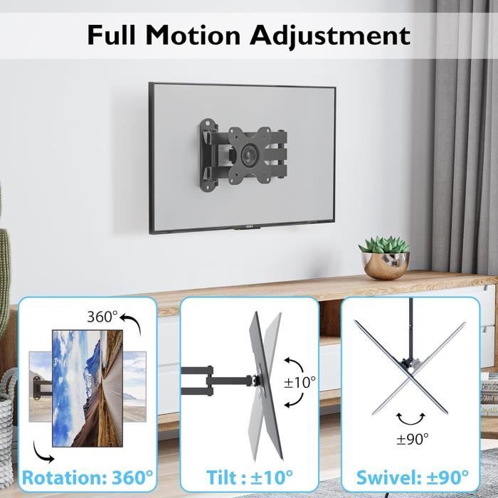 Support Tv Mural Fixation Support Mural Ecran Pc Orientable Et ...