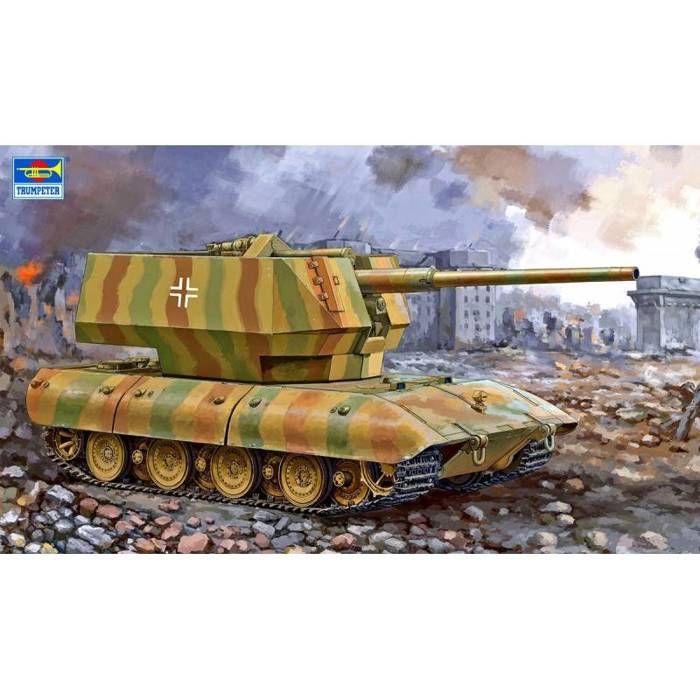 Maquette Char E-100 Flakpanzer - TRUMPETER - 1/35 - 12.8cm Flak 40 ...