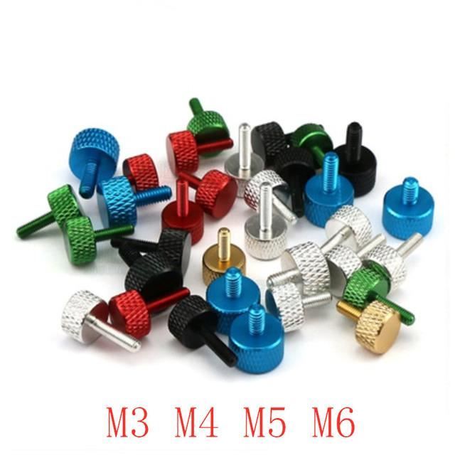 VIS,gloden-M6 5pcs-12mm--Vis à molette en aluminium moleté coloré, 5 à ...