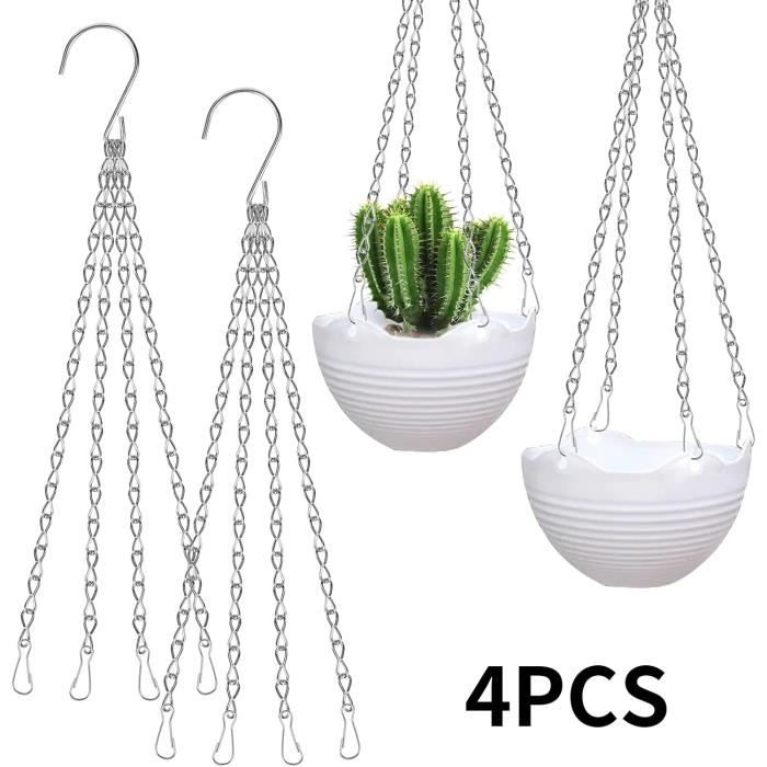 4 Pièces Chaîne De Panier Suspendu Métal Plante Cintre Jardin Pot ...