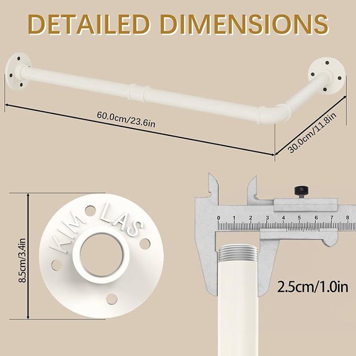 Er et Vetement Murale enderie Murale 60cm Type-L Barre Dressing ...