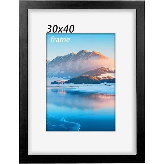 Cadre 30 x 40 cm en bois noir, cadre photo 12 x16 pouces, cadre photo ...