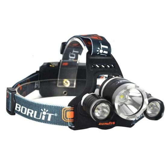 Lampe frontale,BORUiT RJ-5000 XM-L2 + 2 * R2 LED phare 8000LM 4-Mode ...